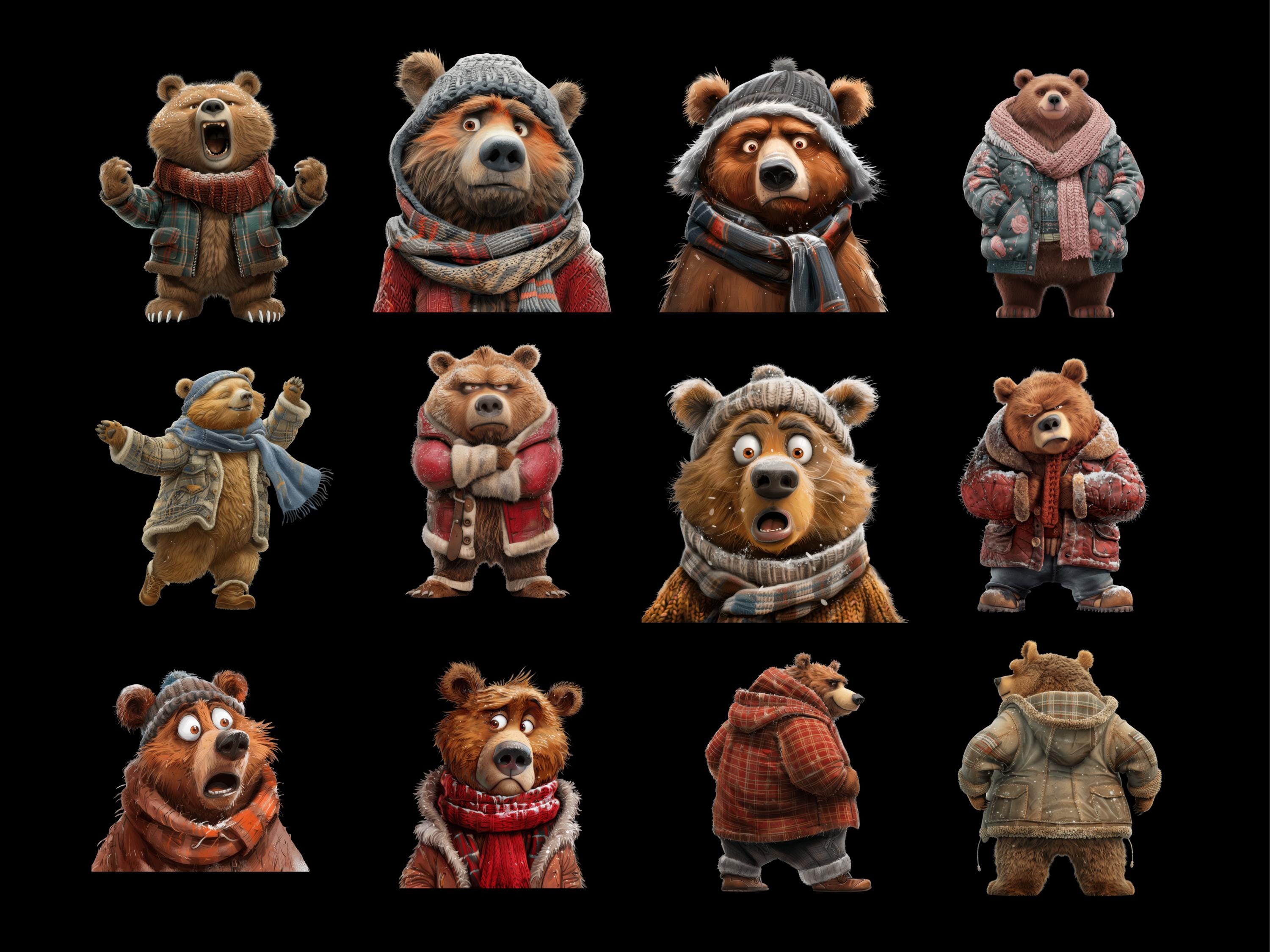 Bear Cartoon Clipart Transparent Graphics Funny Collection Printable ...