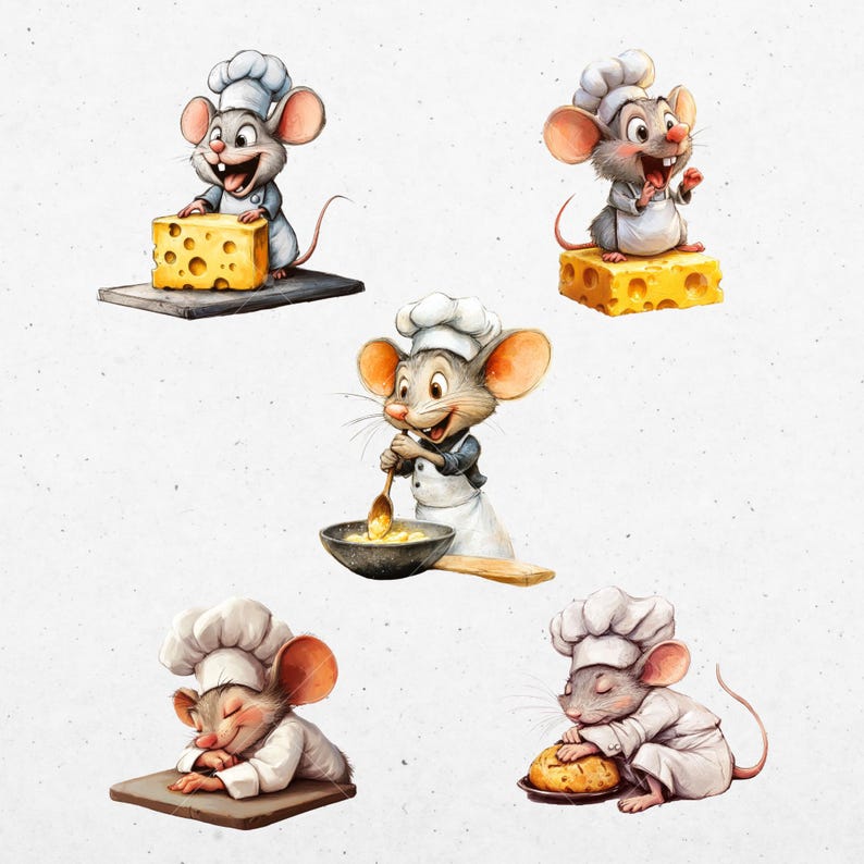 Quirky Chef Rat Clipart Humorous Rodent Graphics for Animal Themed ...