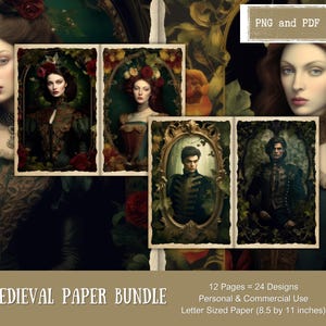Printable Medieval Paper Bundle Royalty-themed Papers for Junk Journals ...