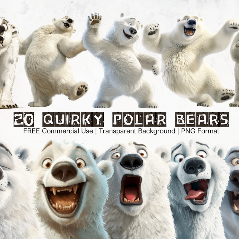 Scarf Polar Bear Clip Art - Etsy