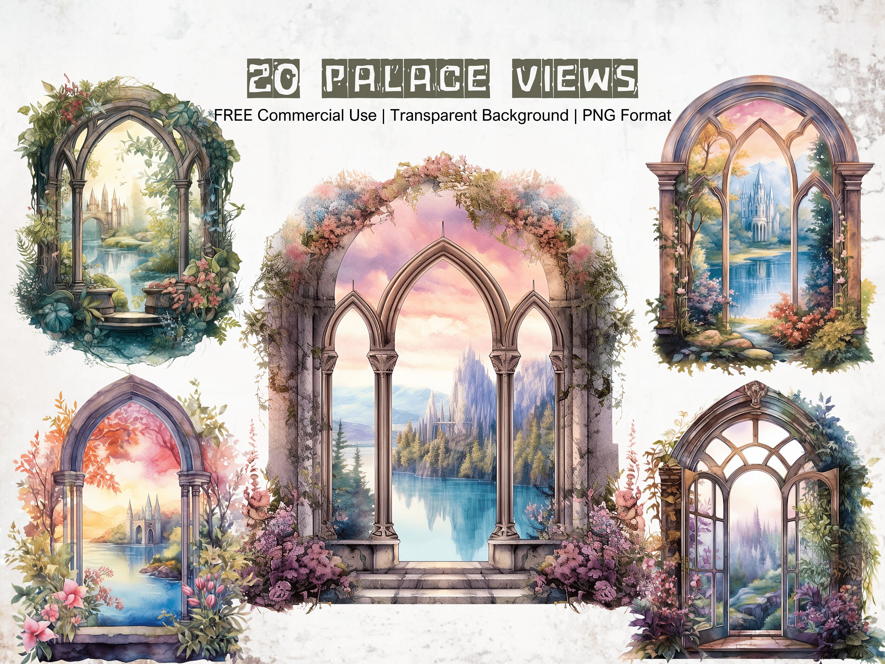 Fantasy Castle Window Watercolor Clipart, Whimsical Window, Fantasy ...