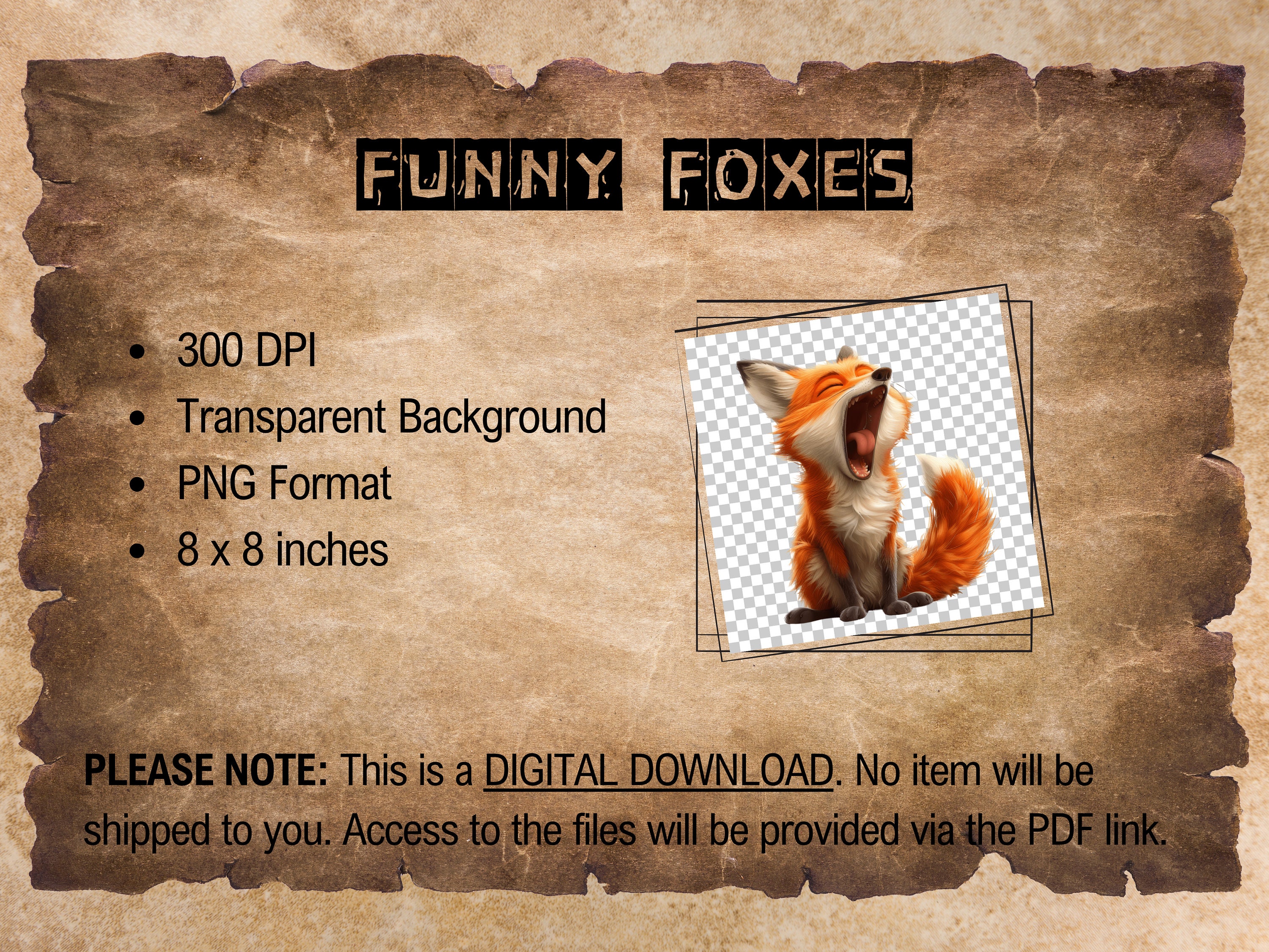 Fox Clipart Funny Expressions Quirky Comic Animal Graphics With ...