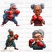 Boxing Grandma Clipart: 12 Funny Granny PNG Images (digital Download ...