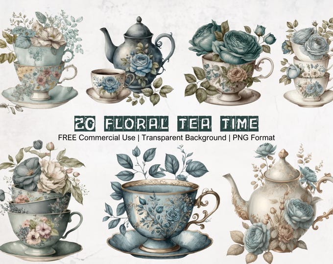 Watercolour Princess Teacup Clipart Tea Time Tea Party PNG Digital ...