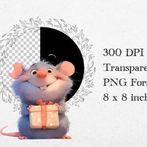 Quirky Rats Clipart Funny Mouse Illustrations With Transparent ...