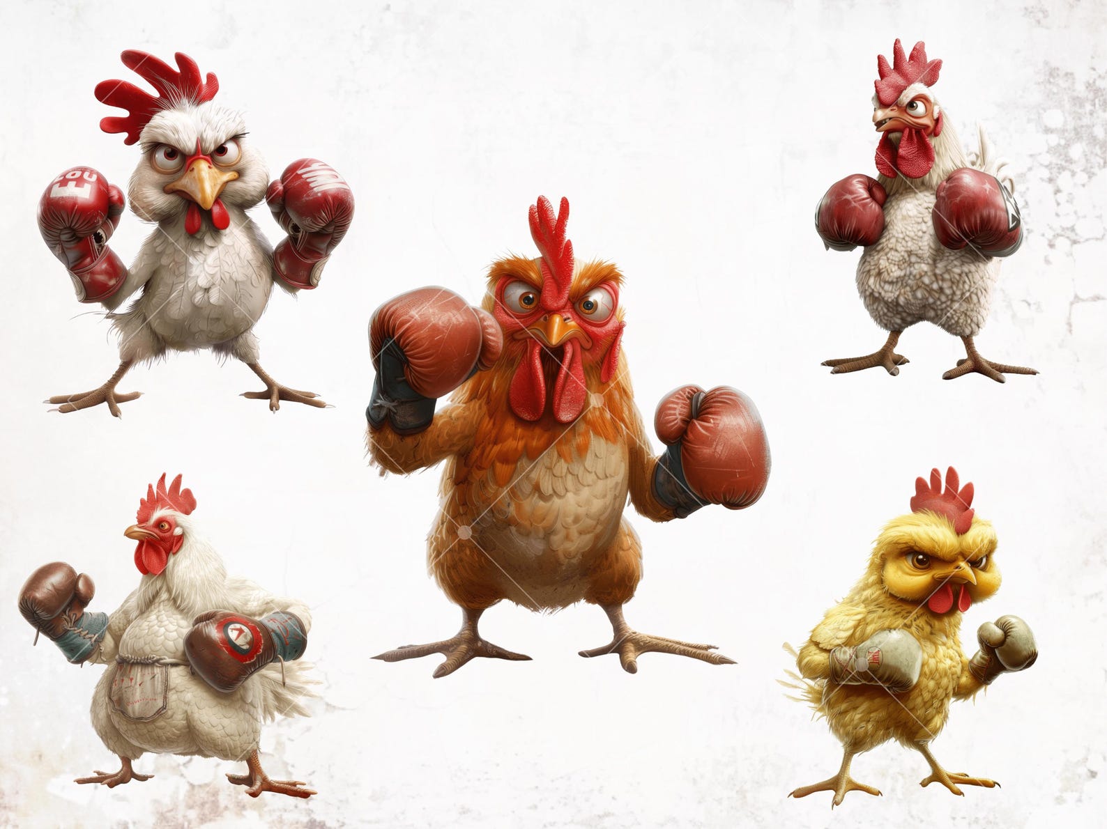 Funny Chicken Clipart Printable Collection Hilarious Boxing Hen Images ...