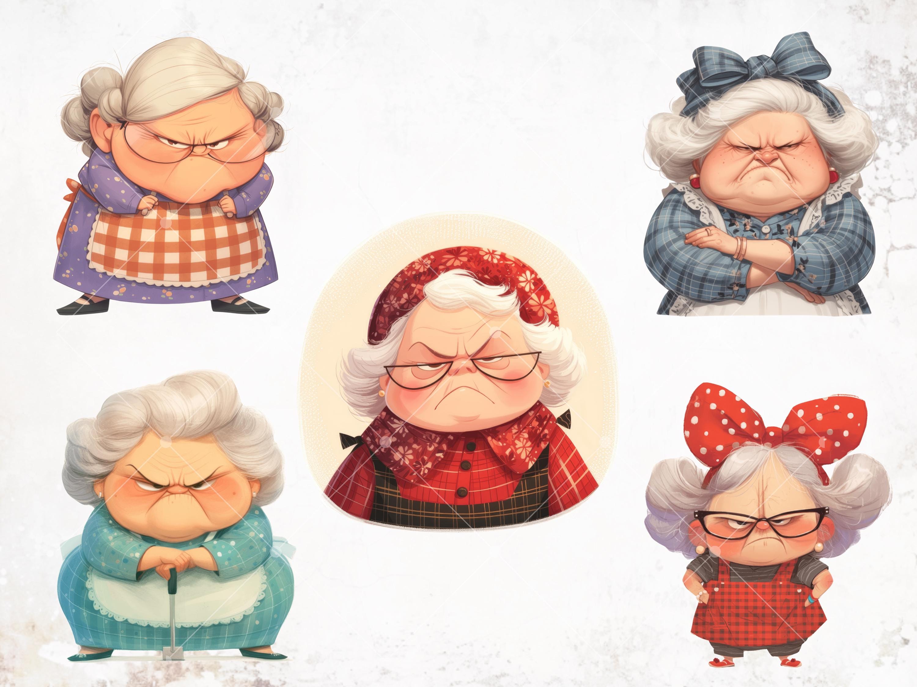 Grandma Clipart Transparent Background Printable Grumpy Grannies PNG ...