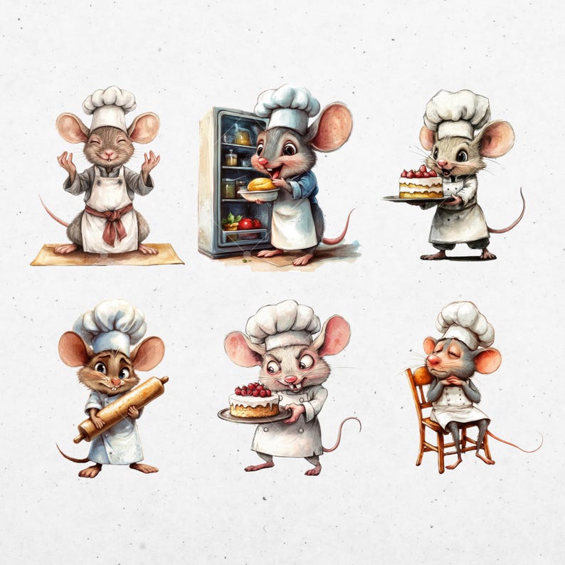 Quirky Chef Rat Clipart Humorous Rodent Graphics for Animal Themed ...