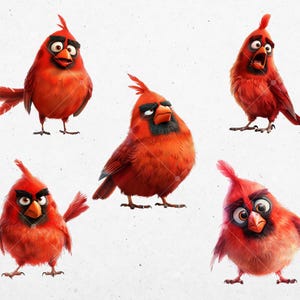 Cardinal Bird Clipart Quirky Printable Graphics for Funny Themed ...