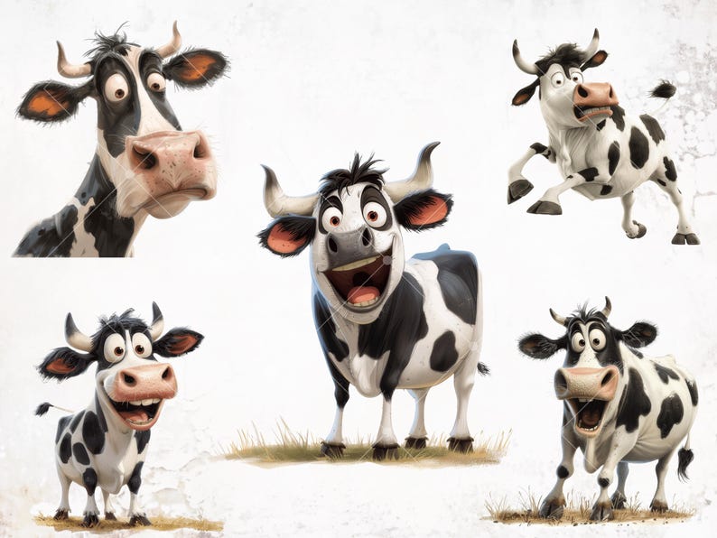 Cow Clipart Printable Collection Funny Cow Graphics Transparent ...