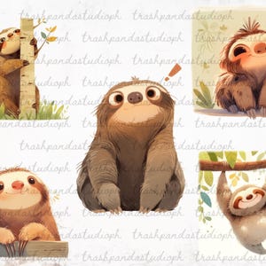 Sloth Clipart Transparent Background Graphics Printable Cute Sloth PNG ...