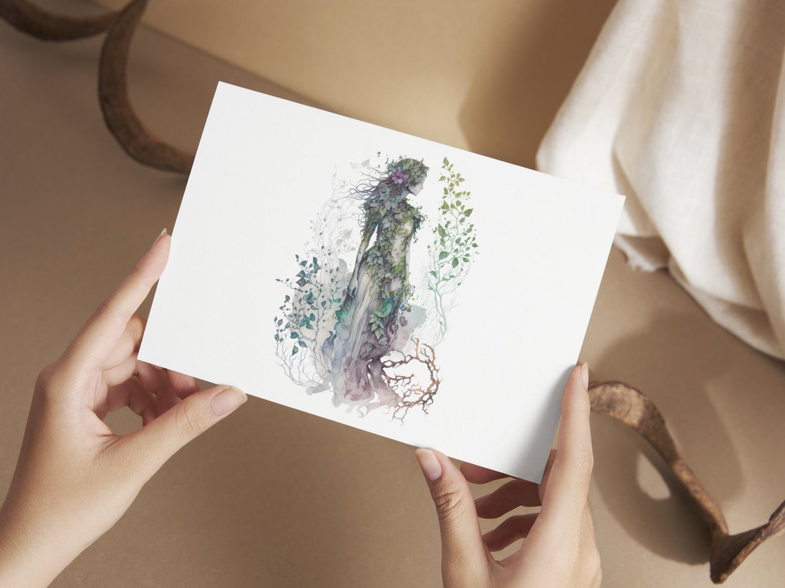 Enchanted Forest Woman Watercolor Clipart Bundle for Forest Themed ...