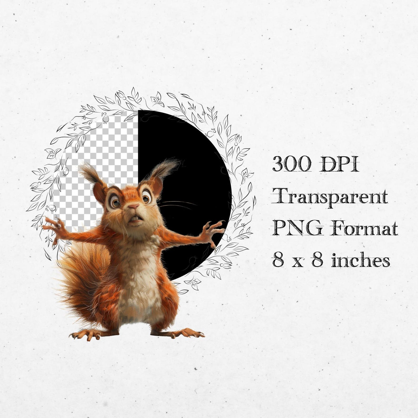 12 Quirky Squirrel Clipart, Funny Animal Graphics, Transparent ...
