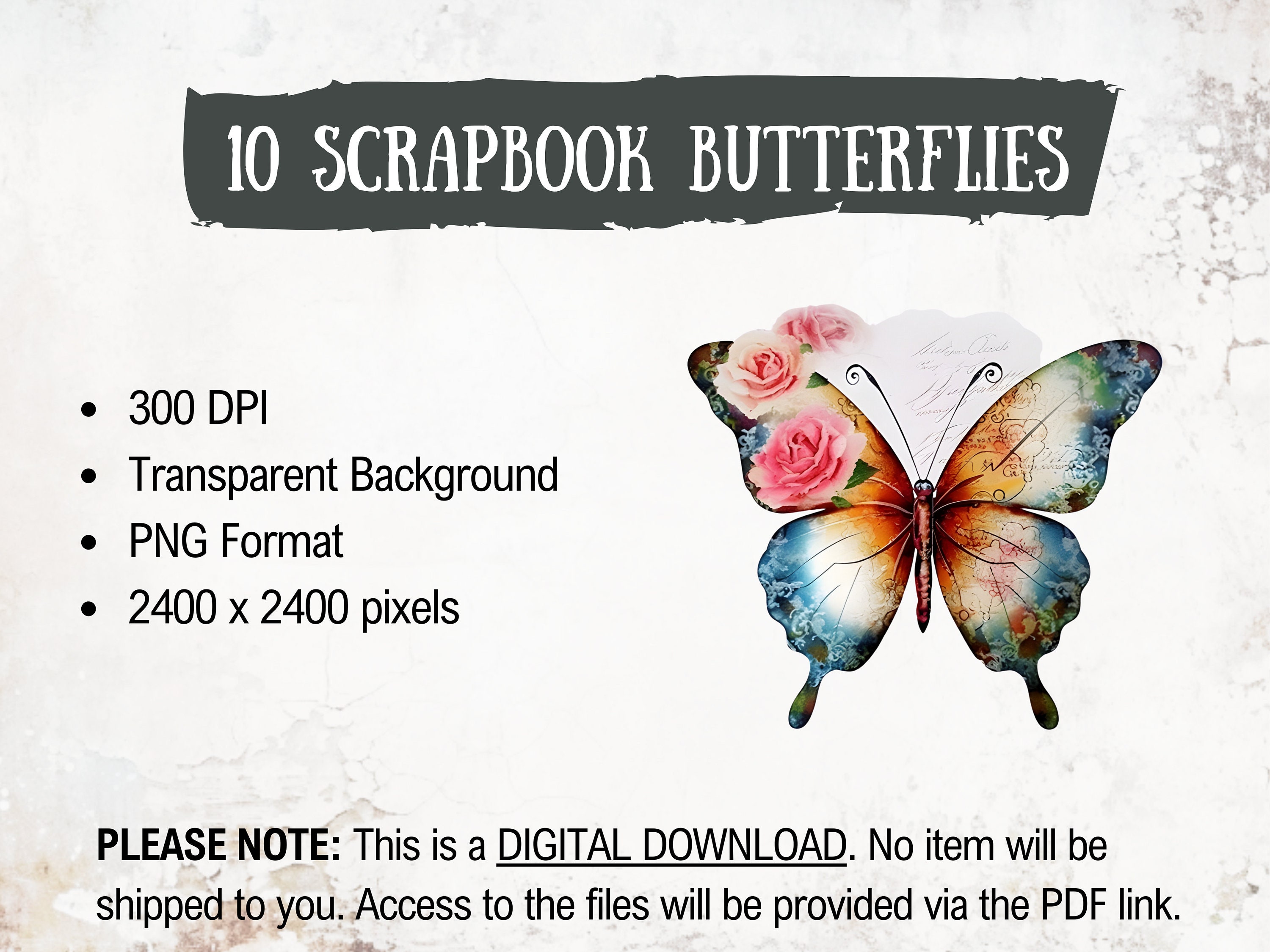 Vibrant Watercolor Butterfly Clipart for Scrapbooking and Crafts, High ...
