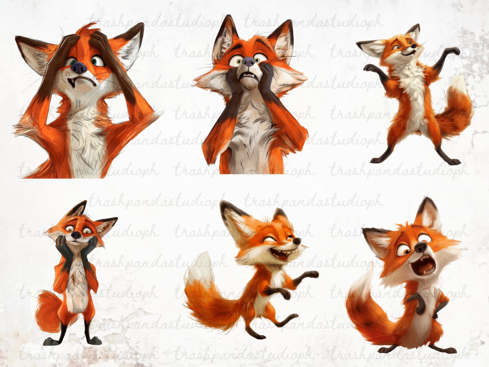 Quirky Fox Clipart Funny Transparent Graphics Hilarious Animal ...