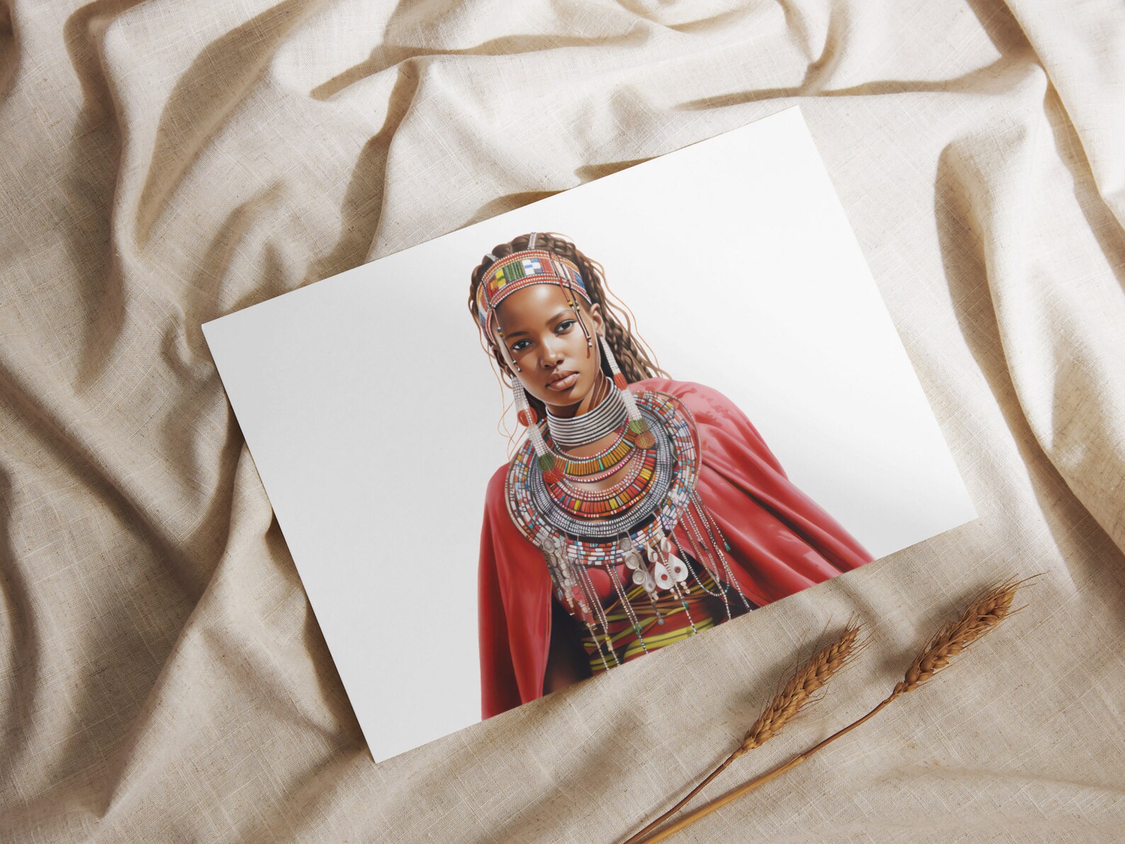 Maasai Tribe Watercolor Clipart, Tribal Art, Maasai Culture, Maasai ...