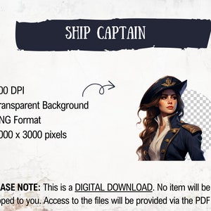 Ship Captain Clipart: Nautical PNG Graphics (digital Download) - Etsy