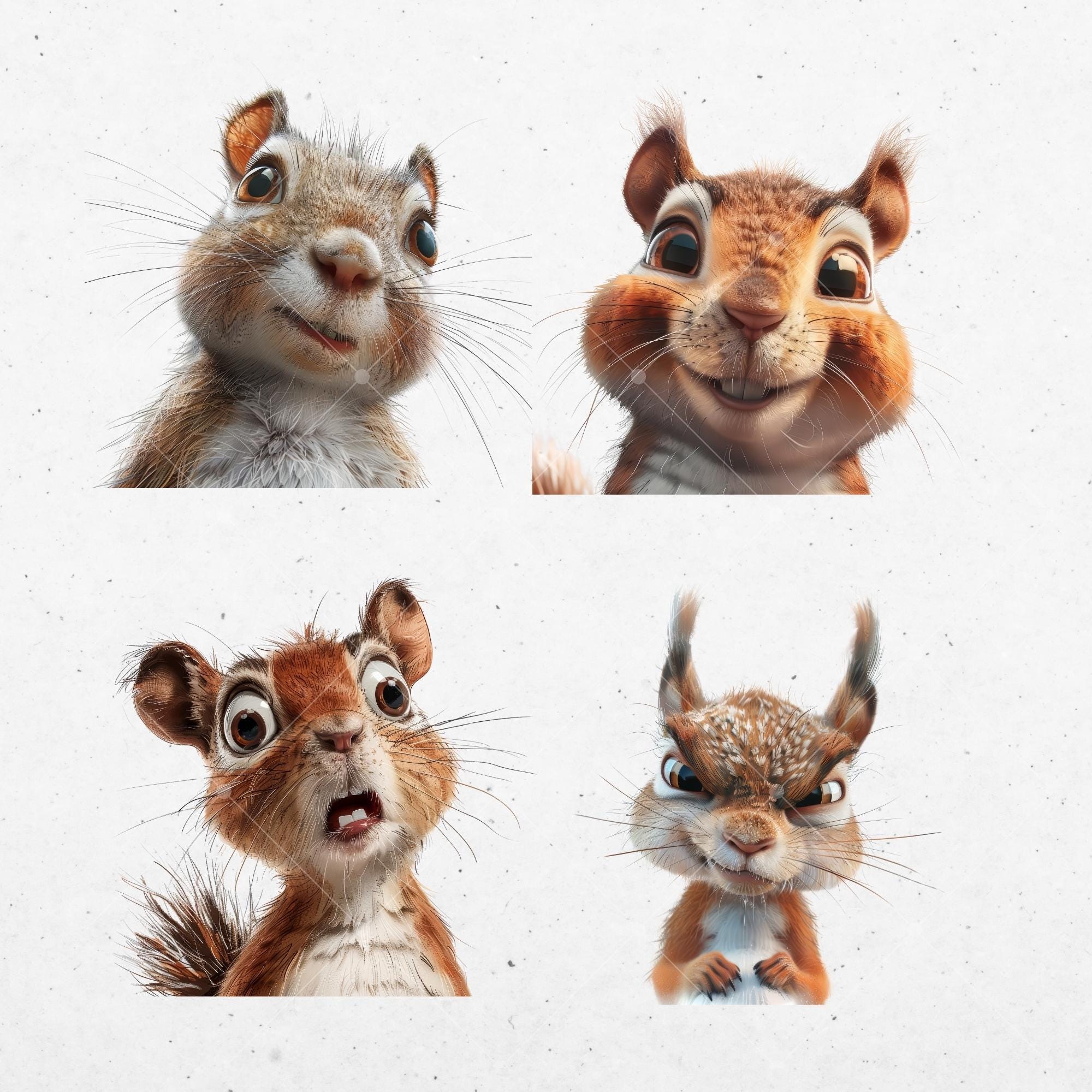 12 Quirky Squirrel Clipart, Funny Animal Graphics, Transparent ...