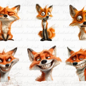 Quirky Fox Clipart Funny Transparent Graphics Hilarious Animal ...