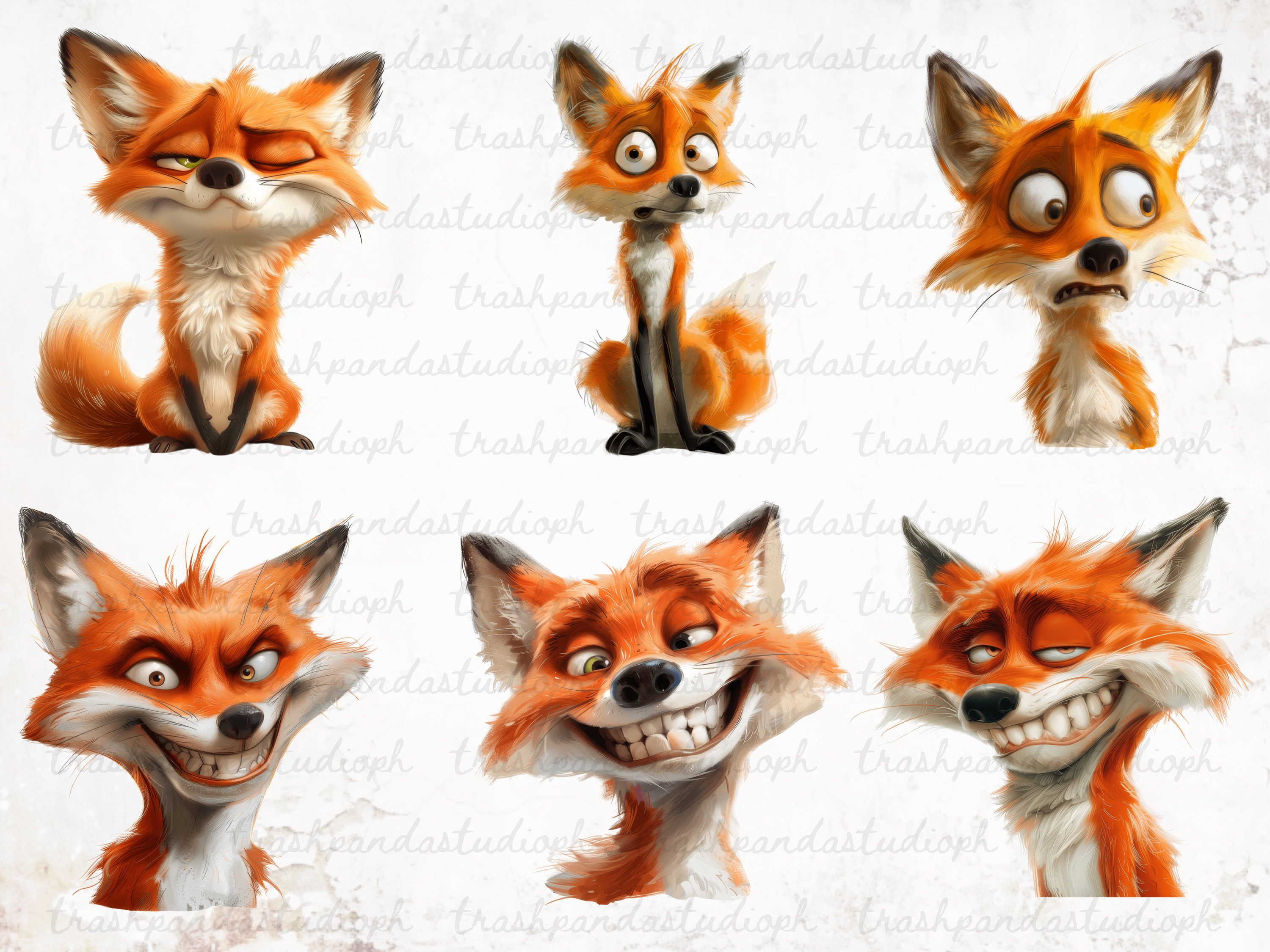 Quirky Fox Clipart Funny Transparent Graphics Hilarious Animal ...