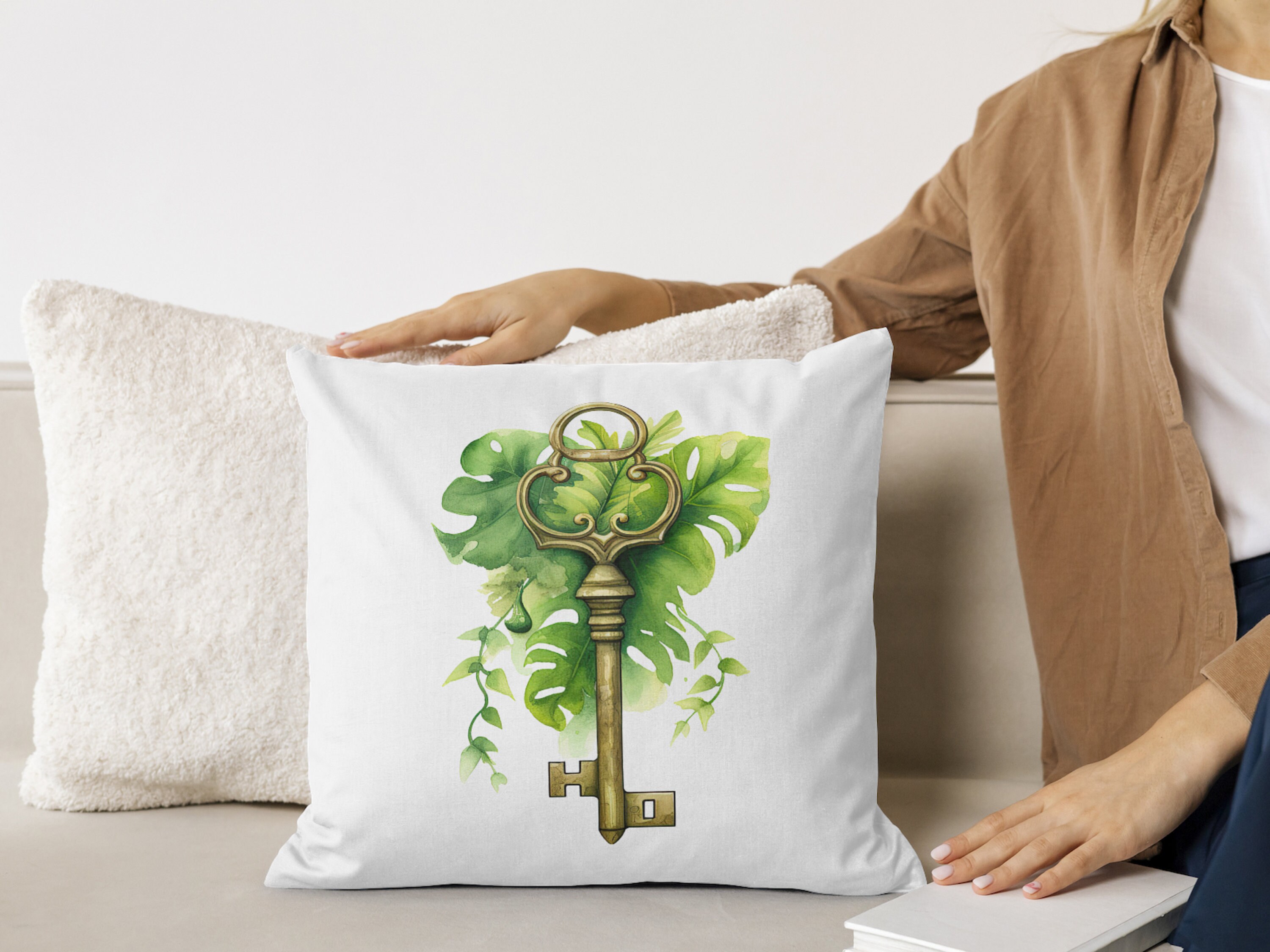 Fantasy Green Key, Watercolor Key Clipart, Fantasy Key, Wedding ...