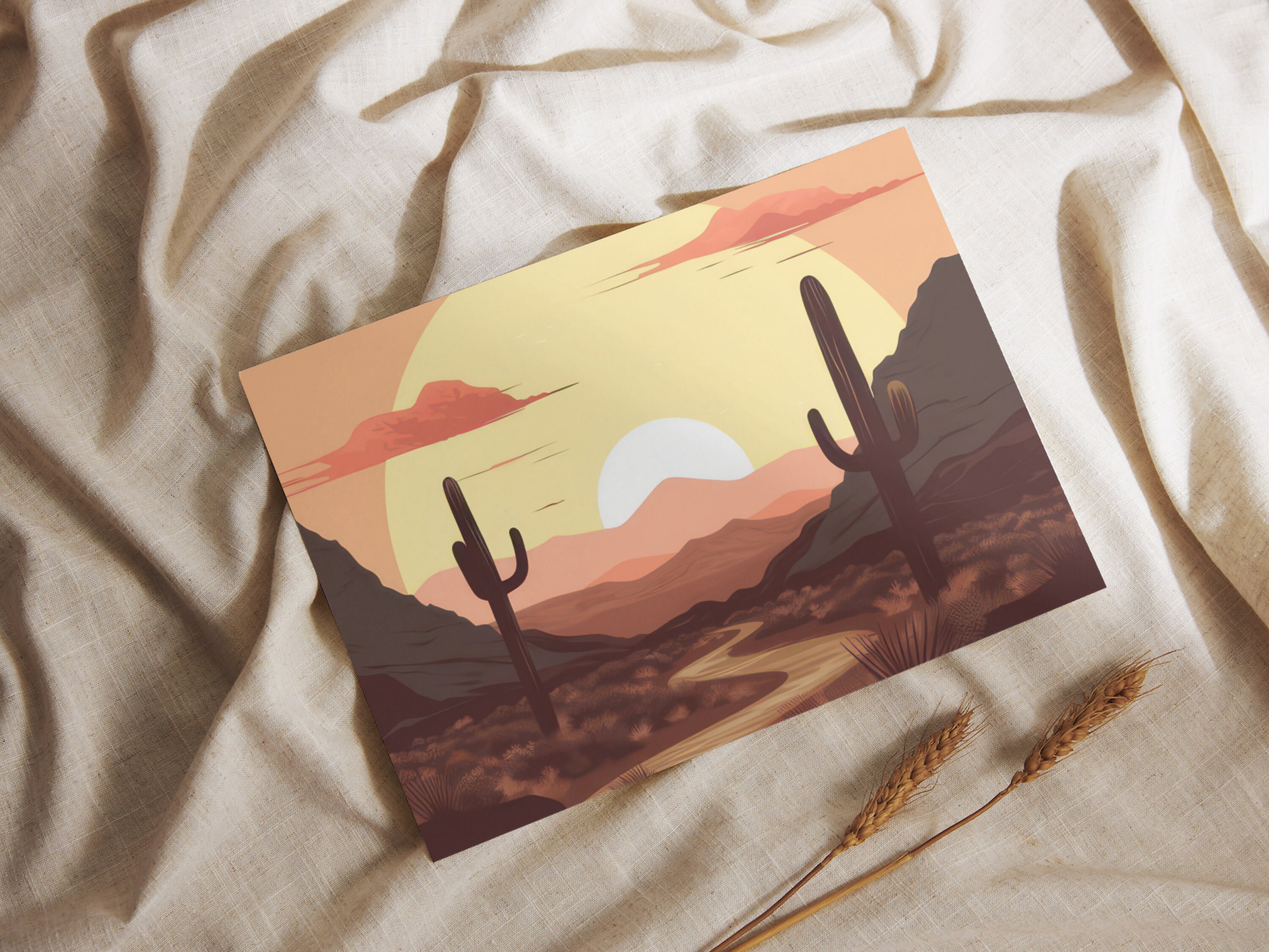 Desert Paper Bundle, Retro Vibes, Wall Art, Sublimation Graphics, Room ...