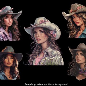 Watercolor Cowgirl Clipart: Wild West PNG Graphics (digital Download ...