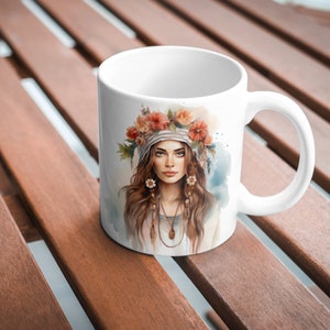 Watercolor Boho Woman Clipart, Boho Lady, Bohemian Themed Projects ...