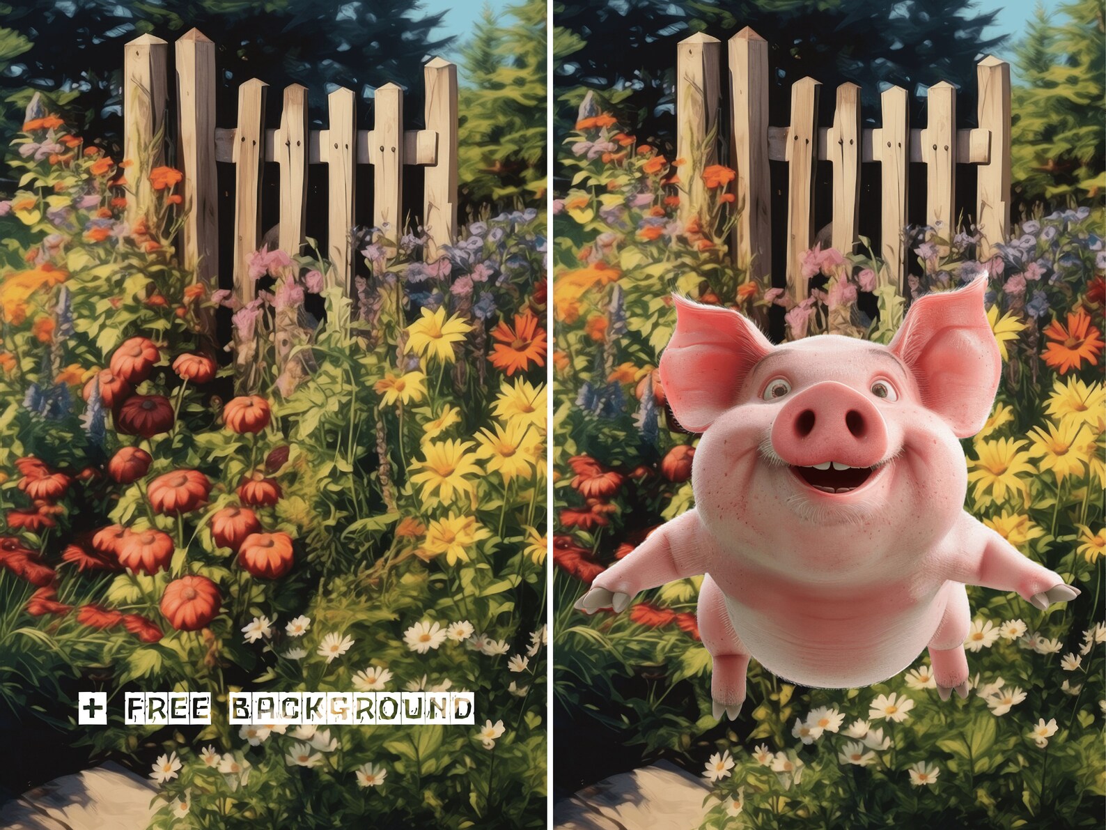 Funny Pigs Clipart Bundle PNG Download, 300 DPI High Quality Graphics ...