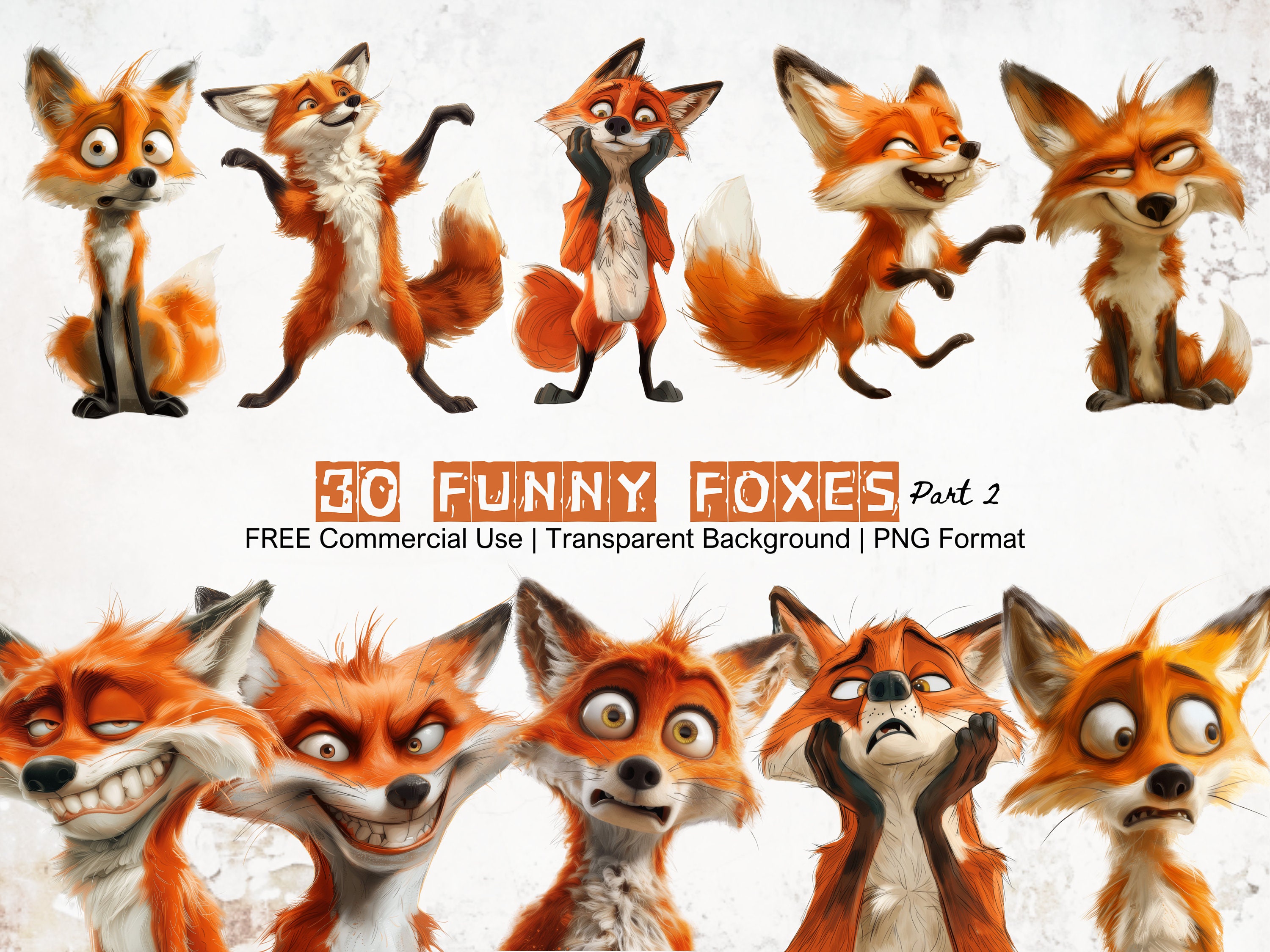 Quirky Fox Clipart Funny Transparent Graphics Hilarious Animal ...