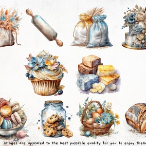 Baking Clipart Watercolor Bundle Printable Graphics Pastry Chef Journal ...