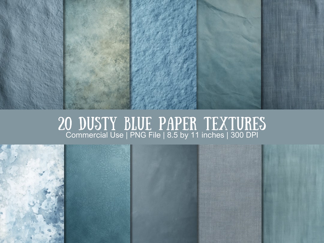Printable Paper Textures in Blue Color Theme Digital Pack Letter Size ...