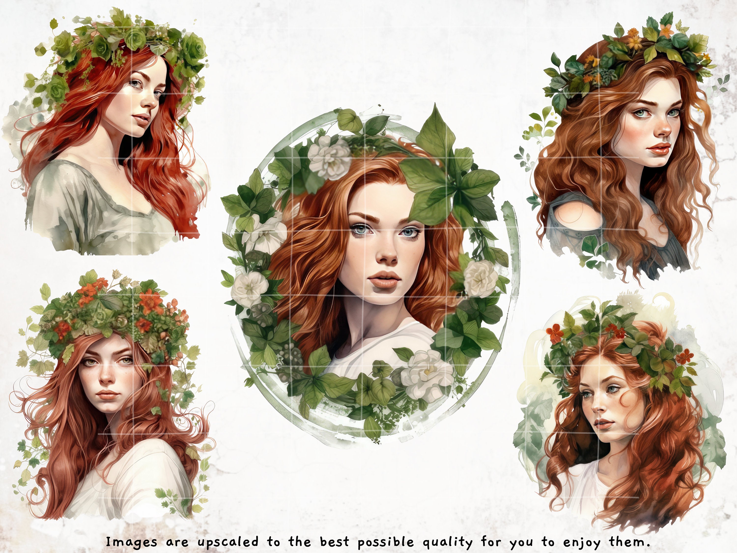 Irish Women Watercolor Clipart, Celtic Woman, Beautiful Irish Lady ...