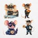 Funny Police Rat Clipart Comic Mouse Illustrations With Transparent ...