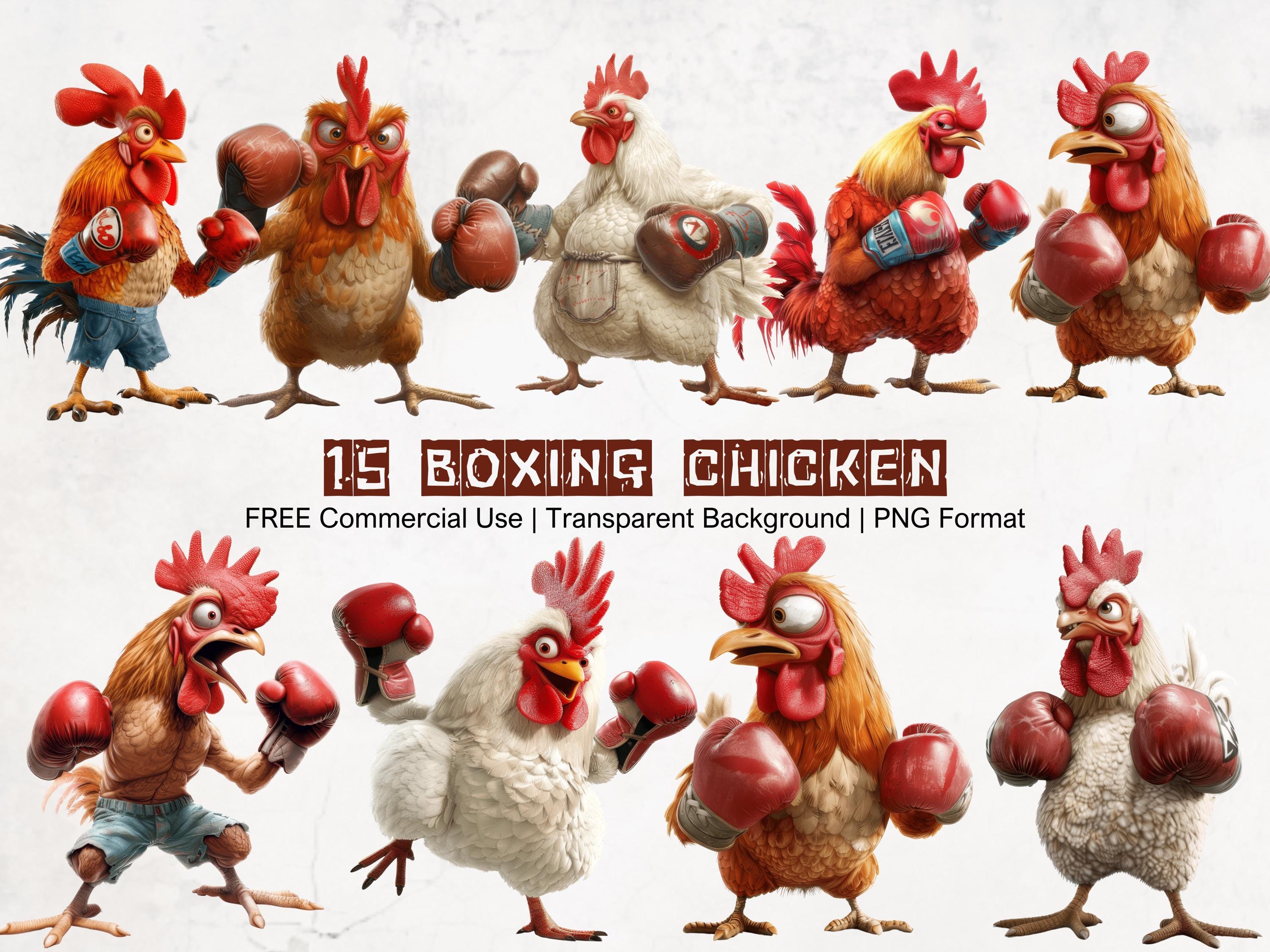 Funny Chicken Clipart Printable Collection Hilarious Boxing Hen Images ...