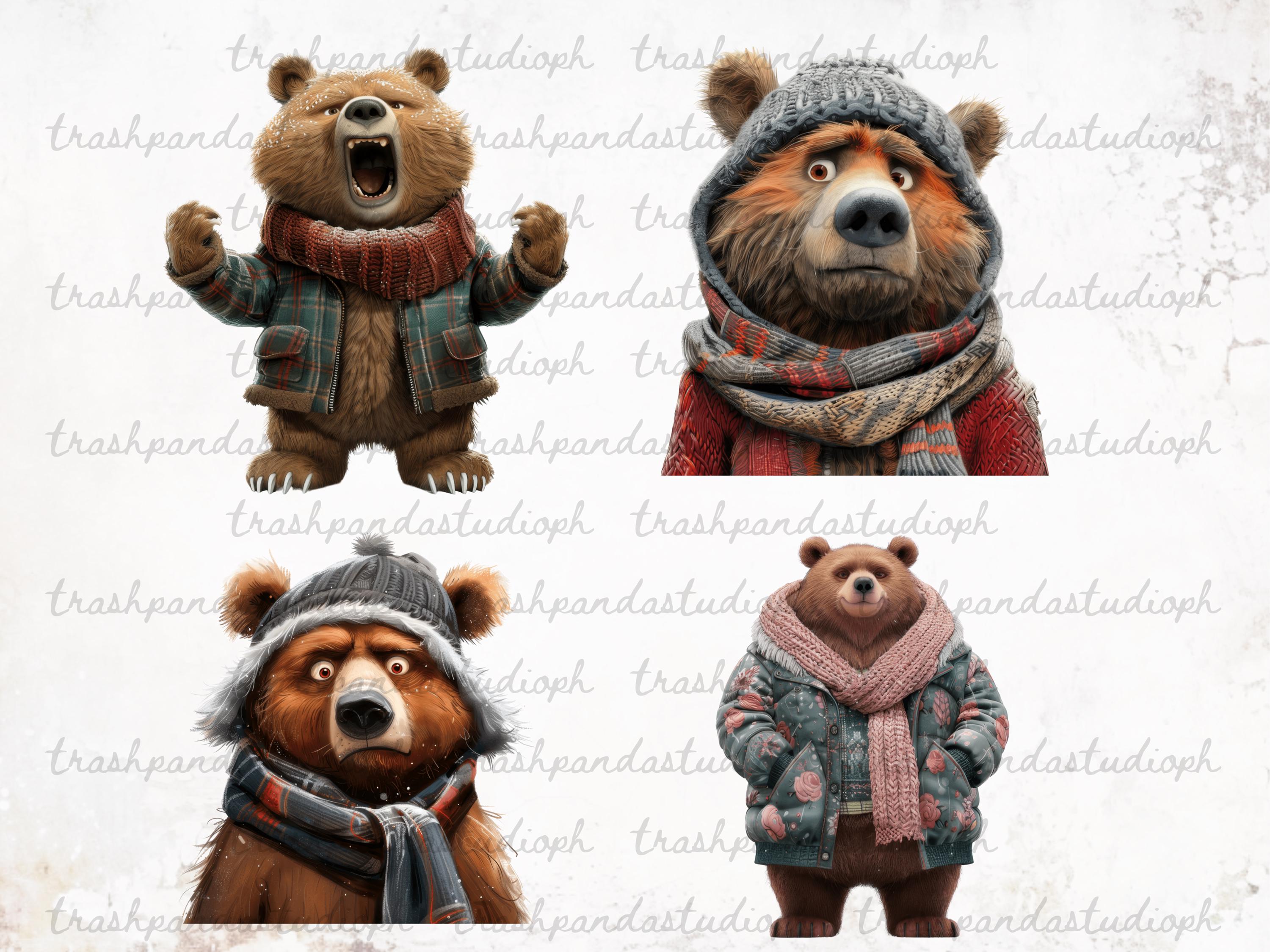 Bear Cartoon Clipart Transparent Graphics Funny Collection Printable ...