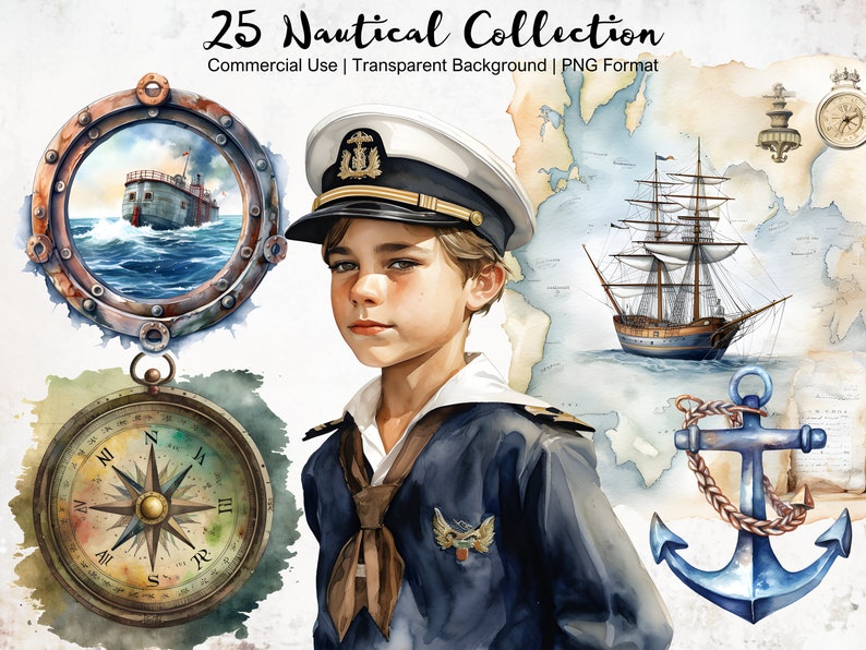Nautical Clipart Collections for Journaling Scrapbooking and - Etsy