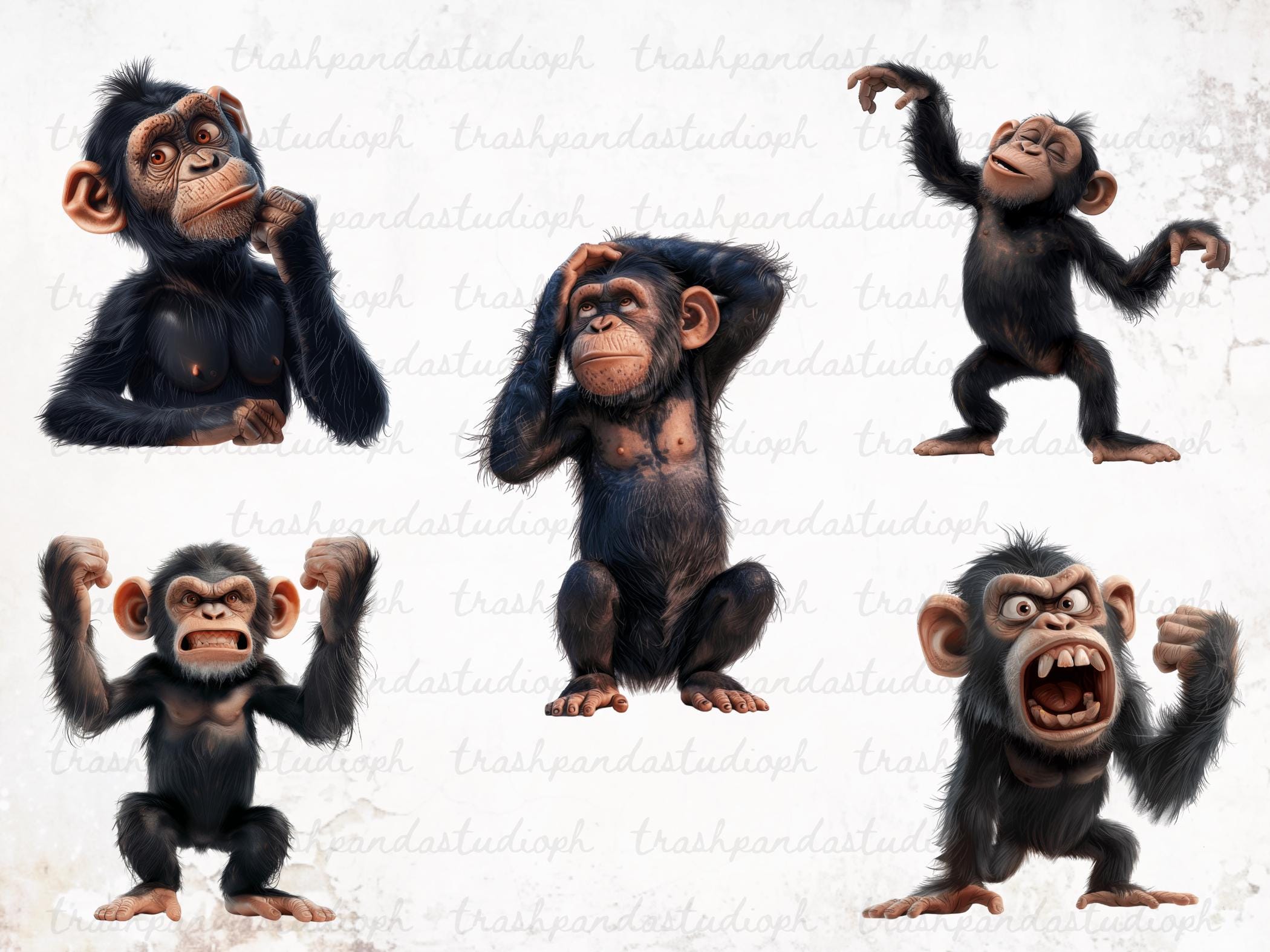 Funny Chimpanzee PNG Clipart, Hilarious Chimpanzee Face and Movements ...