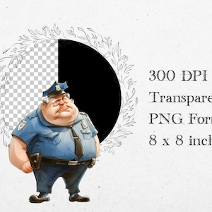 Quirky Policeman Clipart Funny Police Illustrations Profession Graphics ...