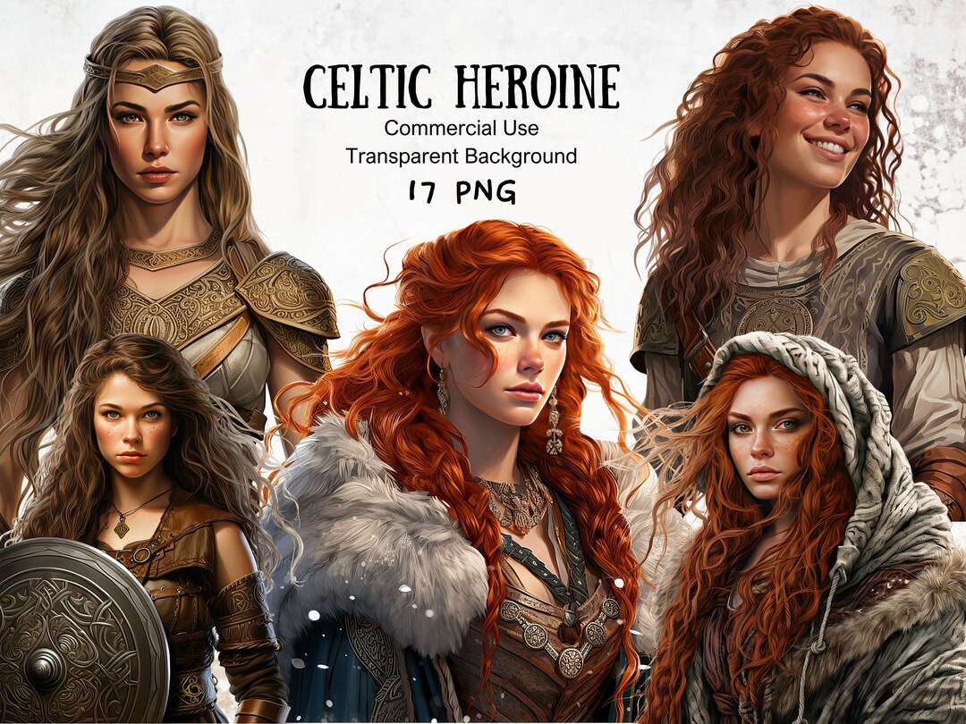 Celtic Heroine Clipart Bundle, High Quality Graphics for Celtic Themed ...