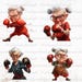 Boxing Grandma Clipart: 12 Funny Granny PNG Images (digital Download ...
