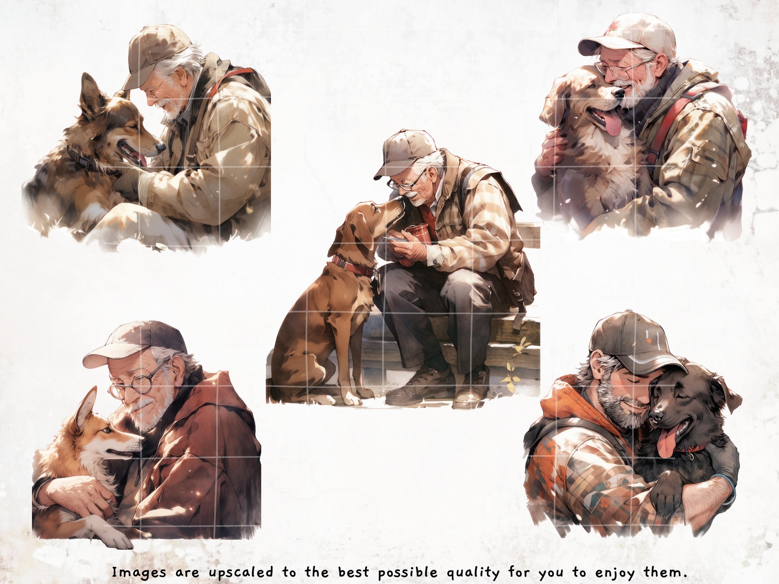 Fur Dad Watercolor Clipart: Father's Day Dog Graphics (digital Download ...