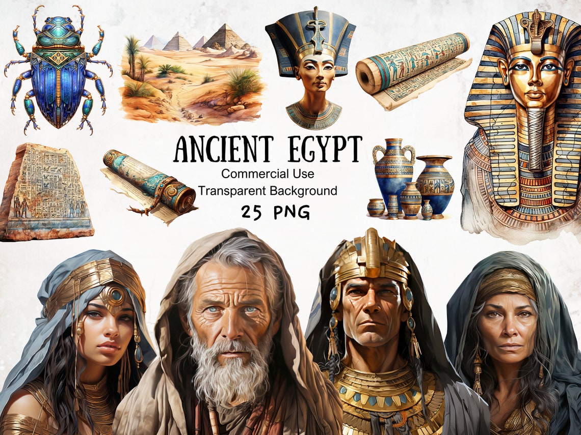 Ancient Egypt Clipart PNG, Historical Egypt Bundle, History Ephemera ...