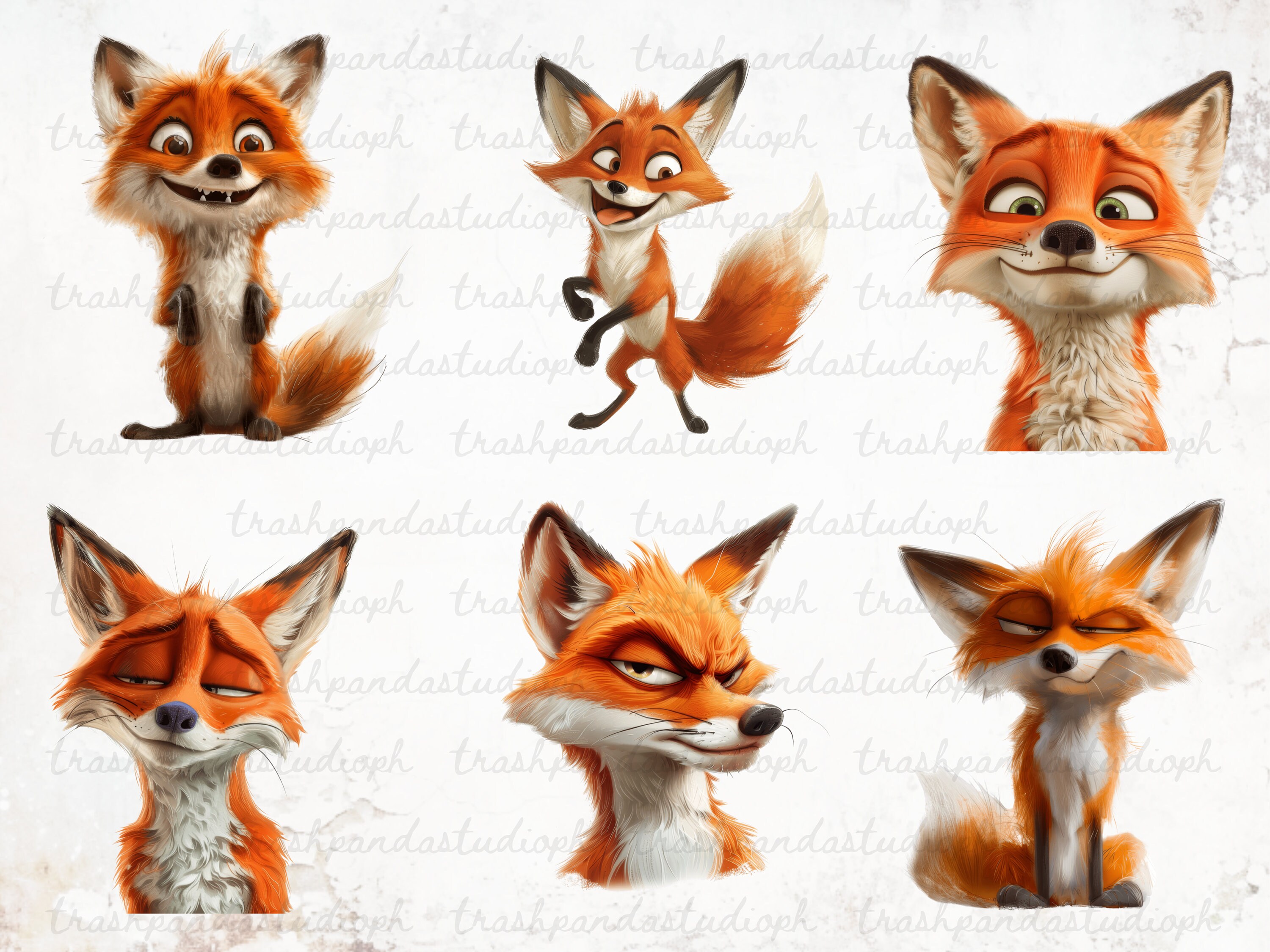 Quirky Fox Clipart Funny Transparent Graphics Hilarious Animal ...