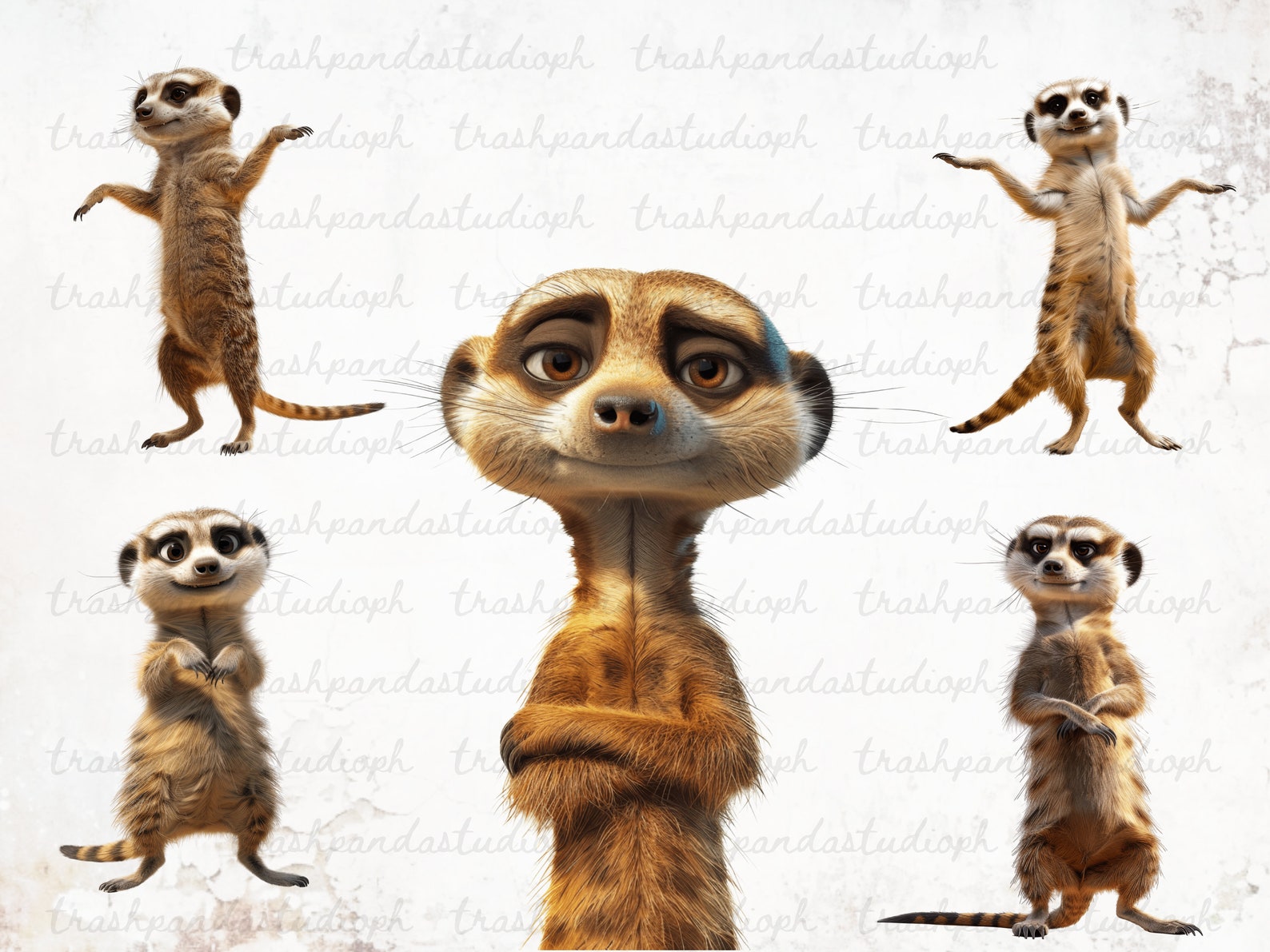 Quirky Meerkats Clipart Bundle of Whimsical Animal Funny Meerkats ...