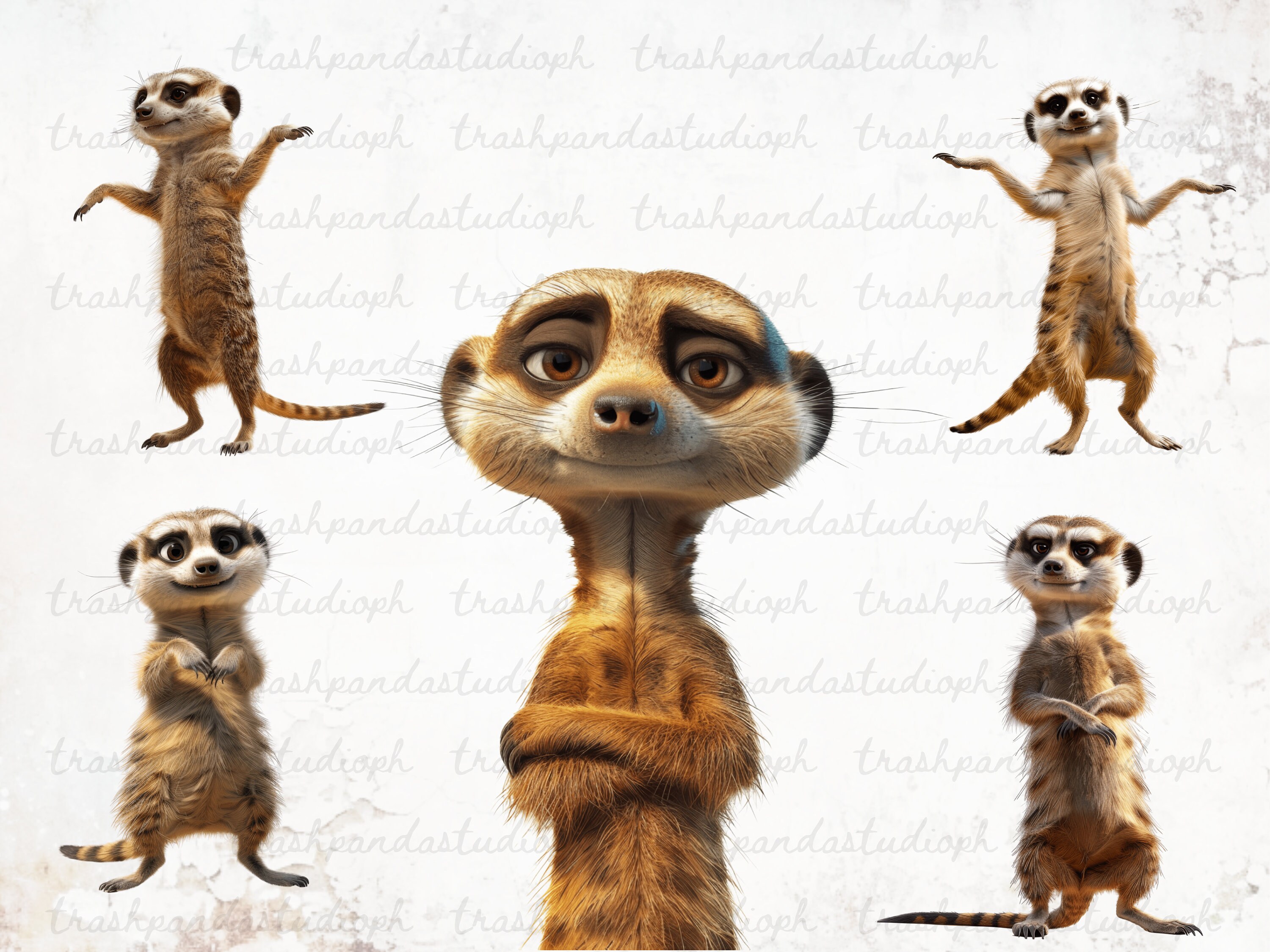 Quirky Meerkats Clipart Bundle of Whimsical Animal Funny Meerkats ...