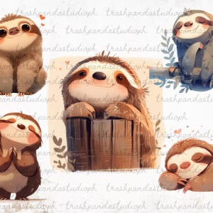 Sloth Clipart Transparent Background Graphics Printable Cute Sloth PNG ...