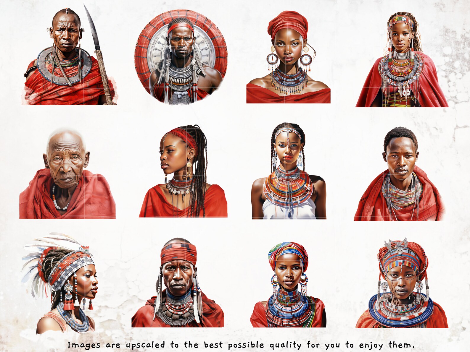 Maasai Tribe Watercolor Clipart: Tribal Art PNG (commercial Use) - Etsy