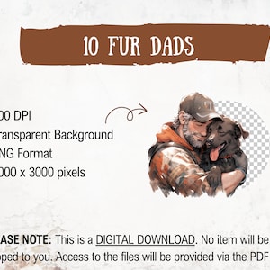 Fur Dad Watercolor Clipart: Father's Day Dog Graphics (digital Download ...