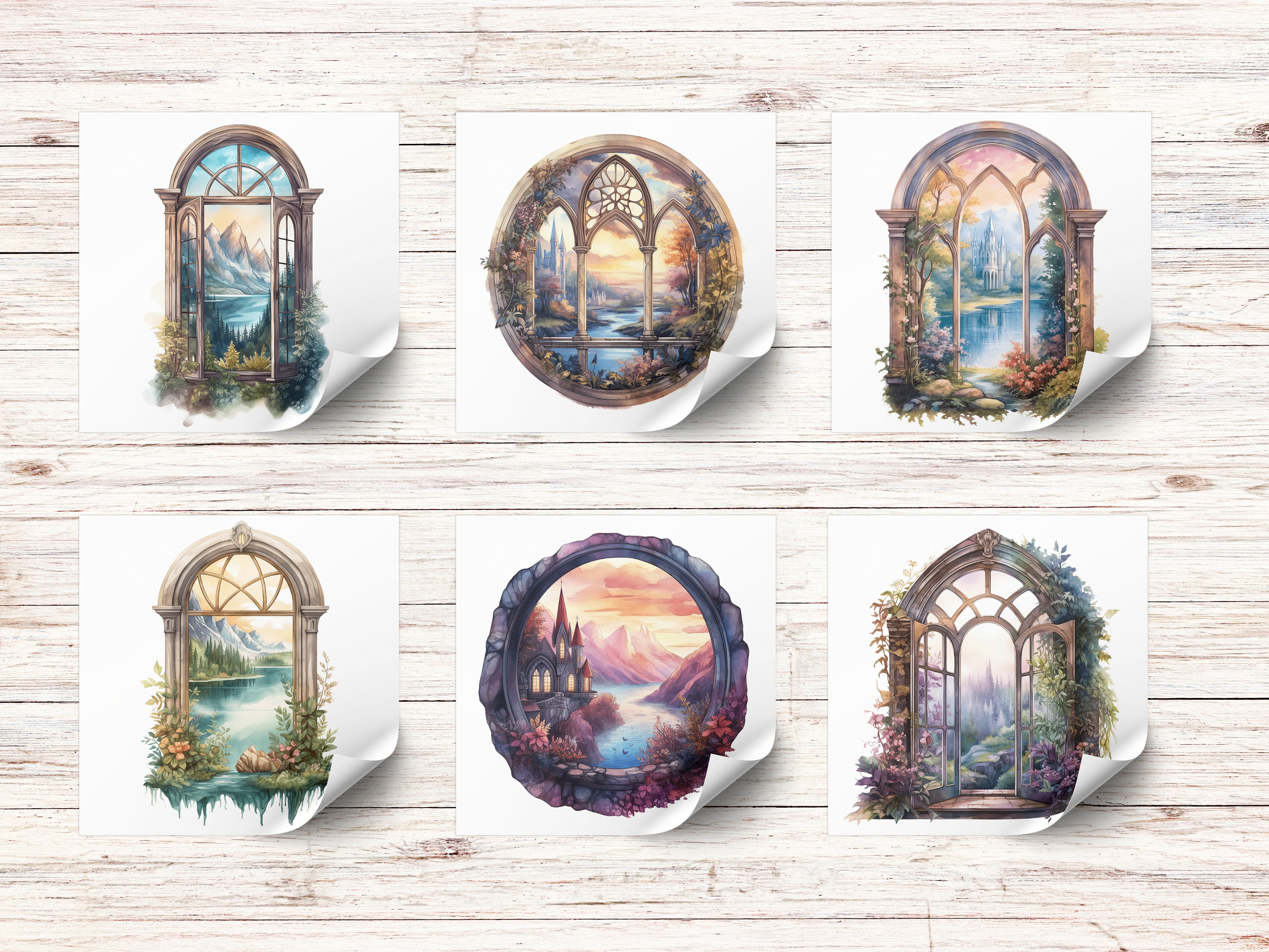 Fantasy Castle Window Watercolor Clipart, Whimsical Window, Fantasy ...